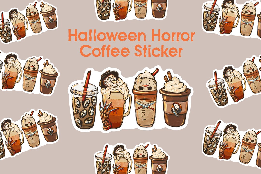 Halloween Horror Villains Coffee Sticker - Etsy