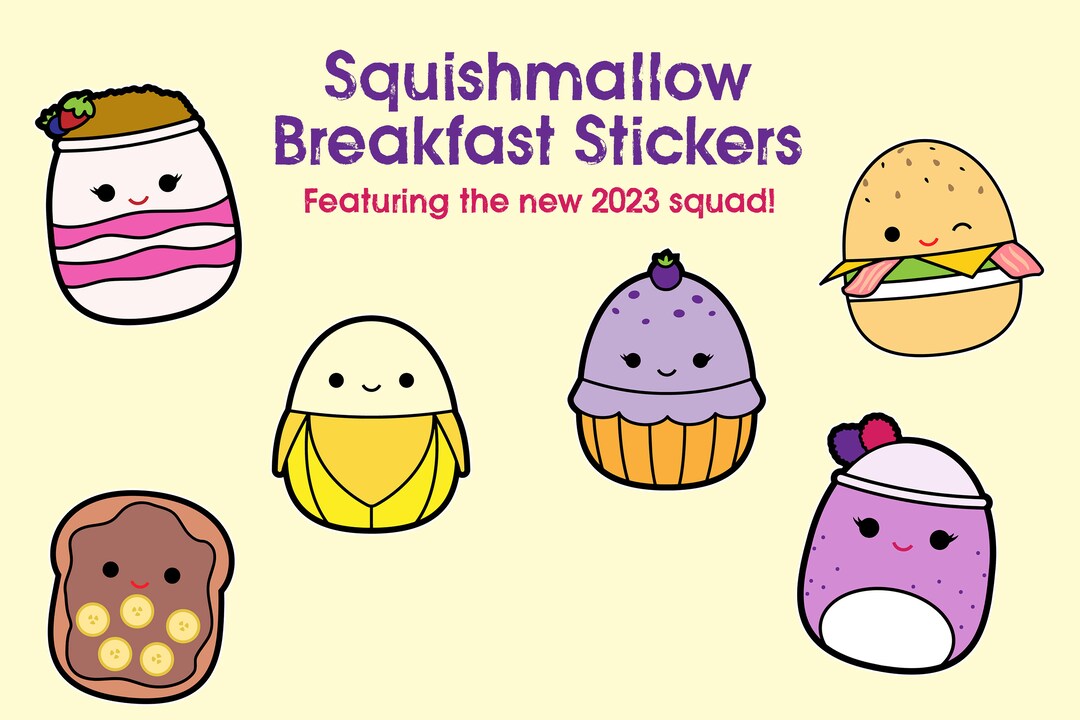 Squishmallow Sticker Pack | New Breakfast Squad - Etsy