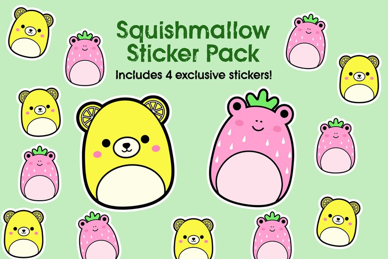 Squishmallow Exclusives Sticker Pack | Belton & Adabelle - Etsy