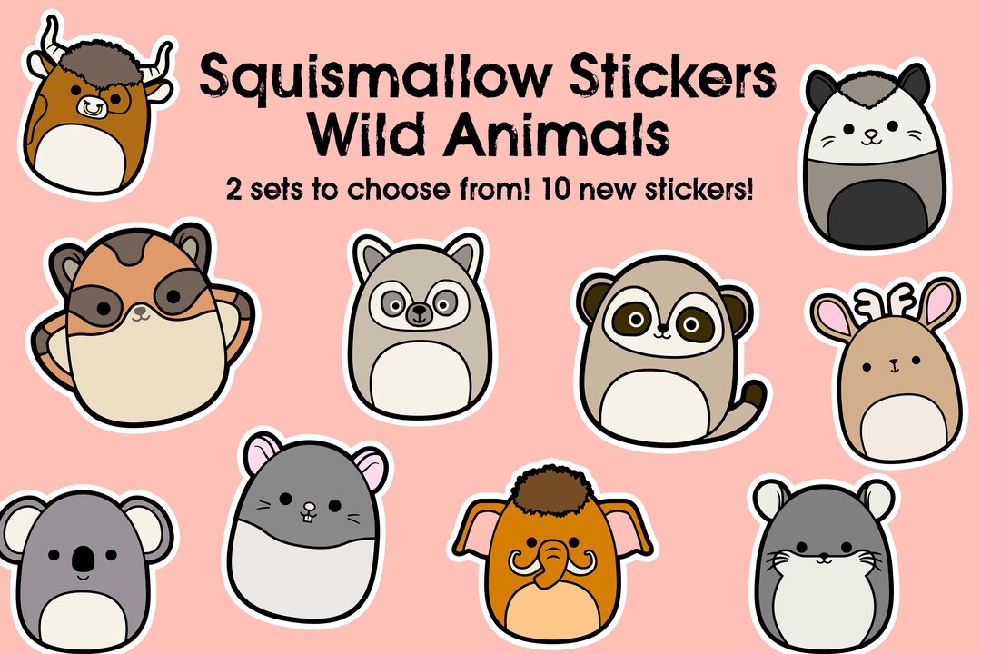 Squishmallow Sticker Pack | Wild Animals - Etsy