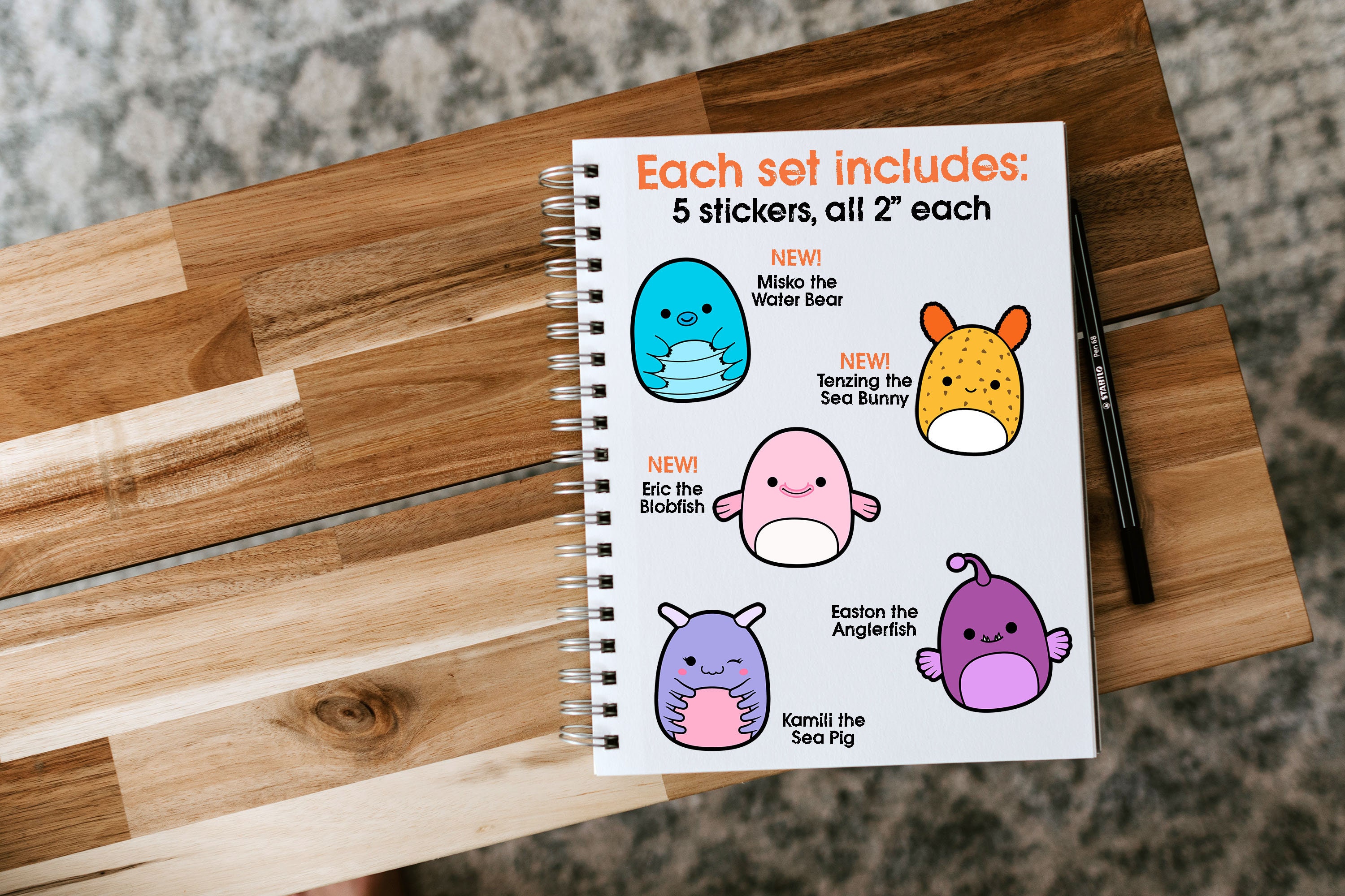 Squishmallow Sticker Pack | Deep Sea Creatures - Etsy