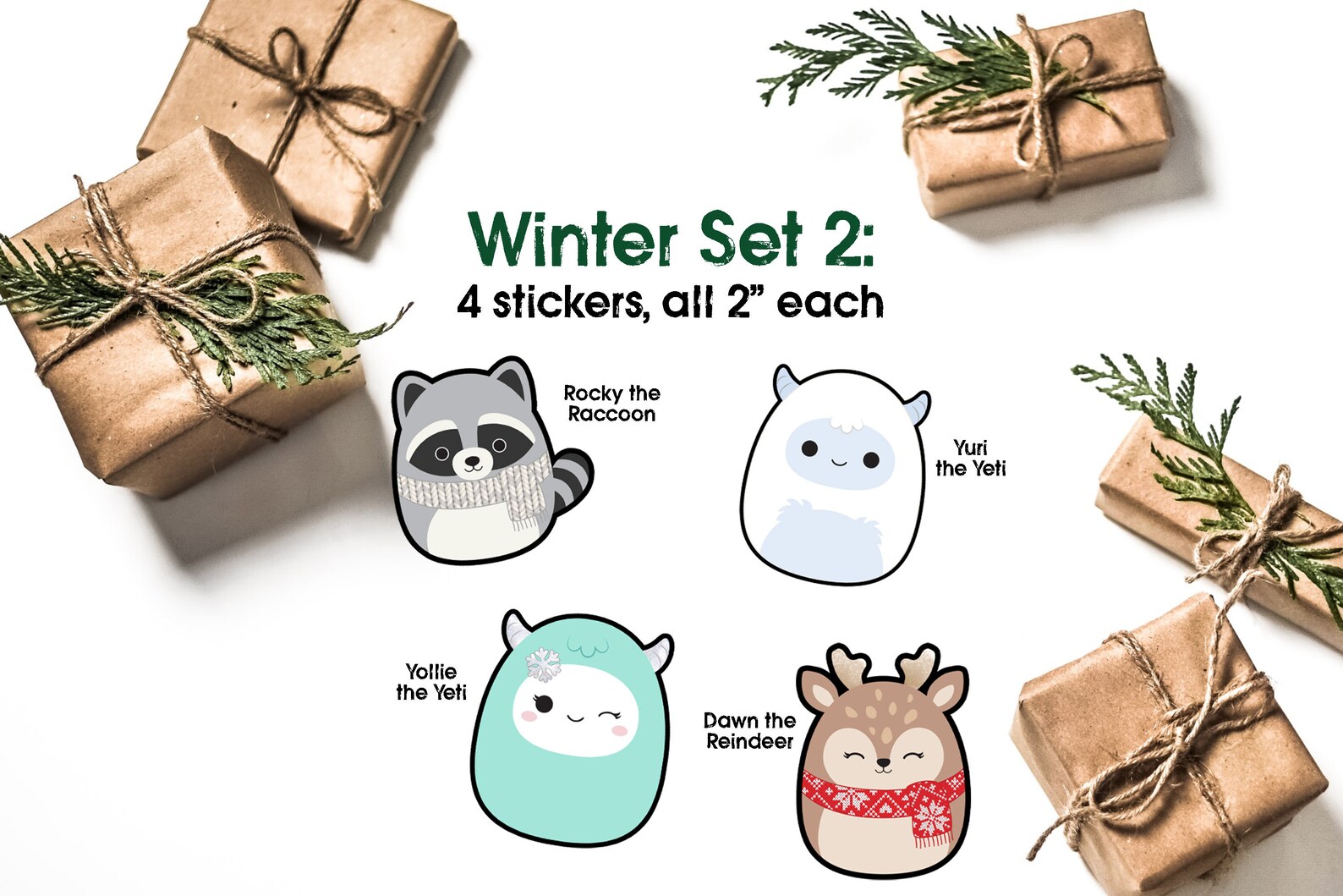 Squishmallow Sticker Pack | Winter & Christmas Collections - Etsy