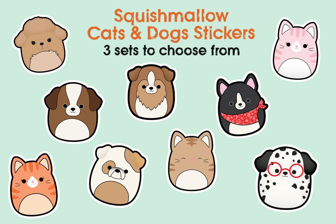 Squishmallow Sticker Pack | Cats & Dogs - Etsy