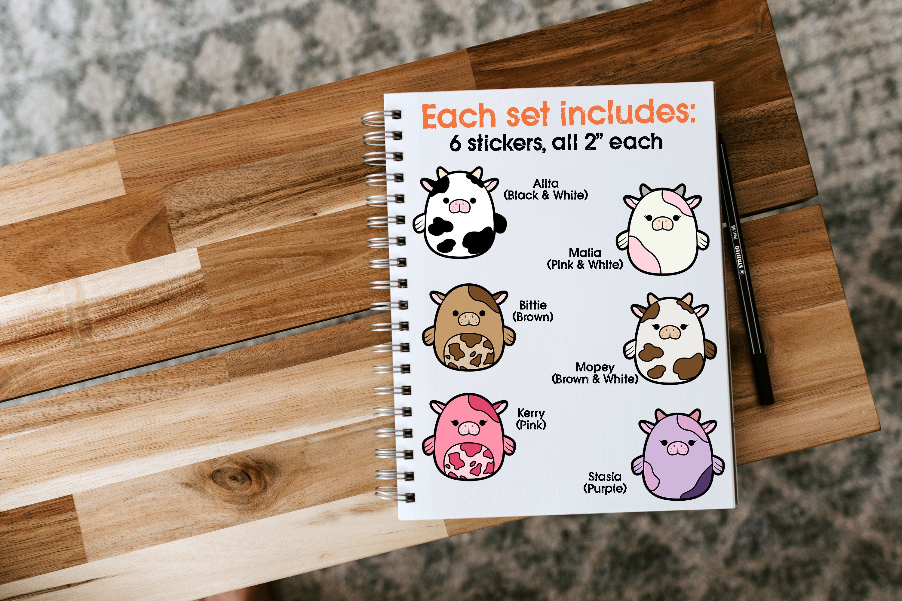 Squishmallow Sticker Pack | Sea Cow Collection - Etsy