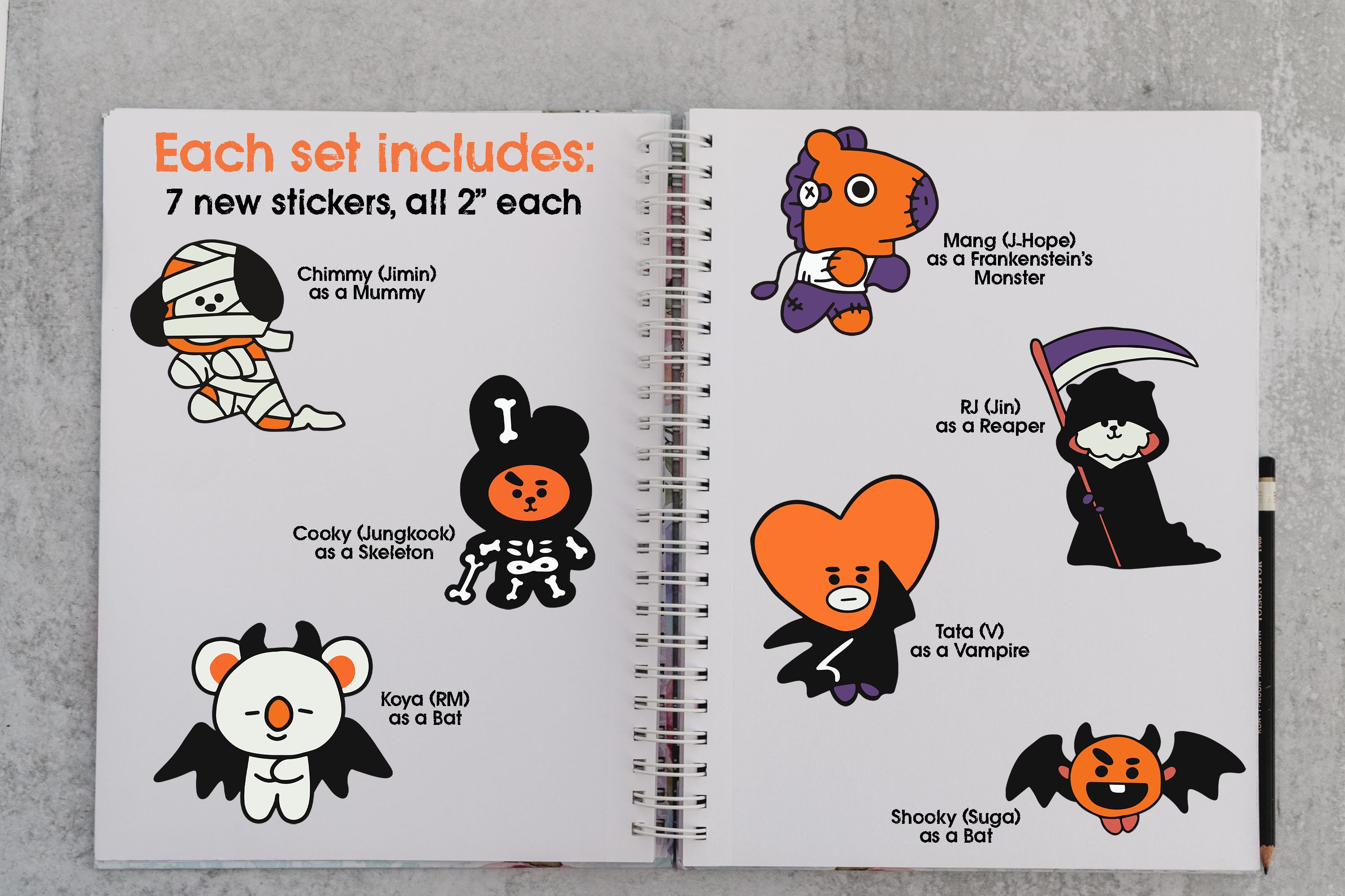 BT21/BTS Halloween Sticker Pack - Etsy