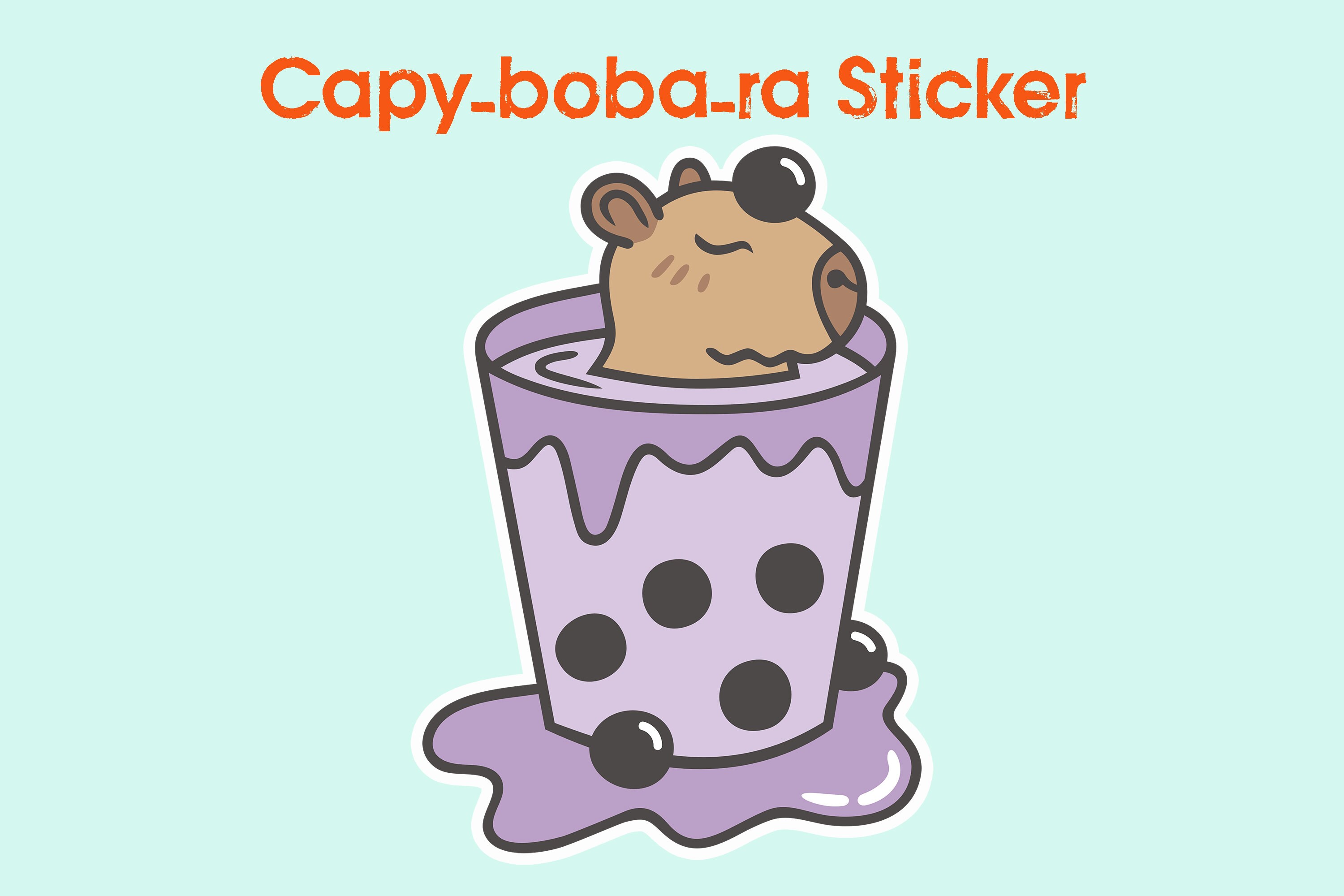 Capy-boba-ra Sticker, Food Friends Kawaii Capybara and Boba Tea - Etsy