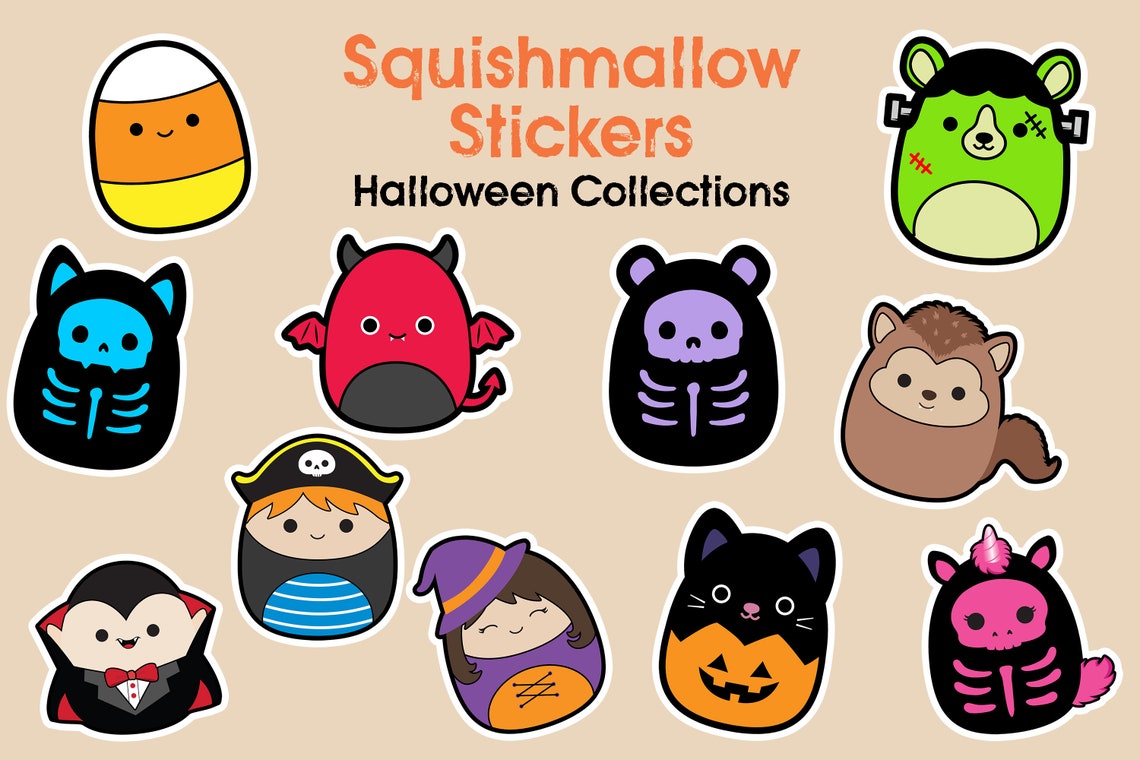 Squishmallow Sticker Pack Halloween Collections - Etsy
