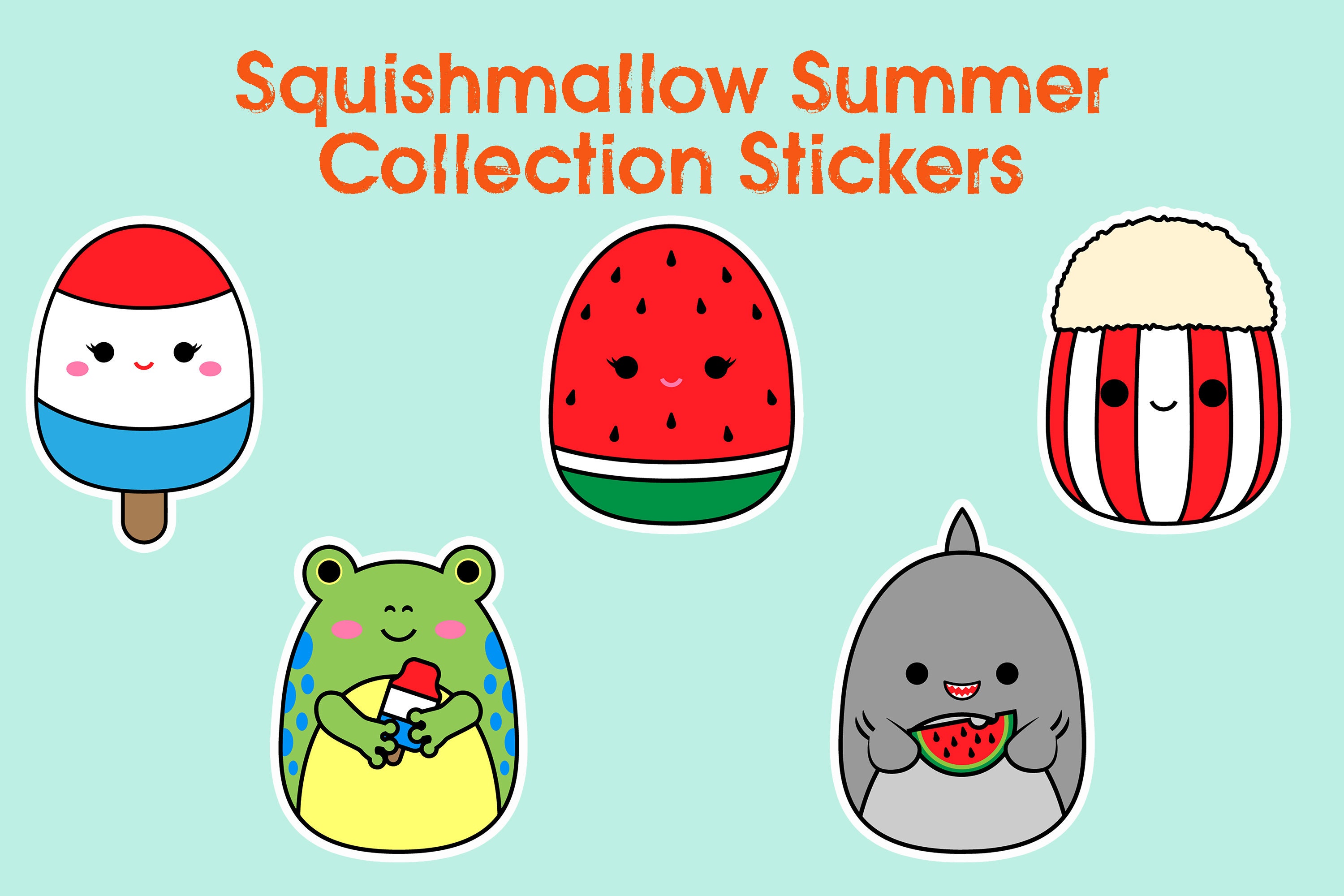 Squishmallow Sticker Pack | Summer Collection - Etsy
