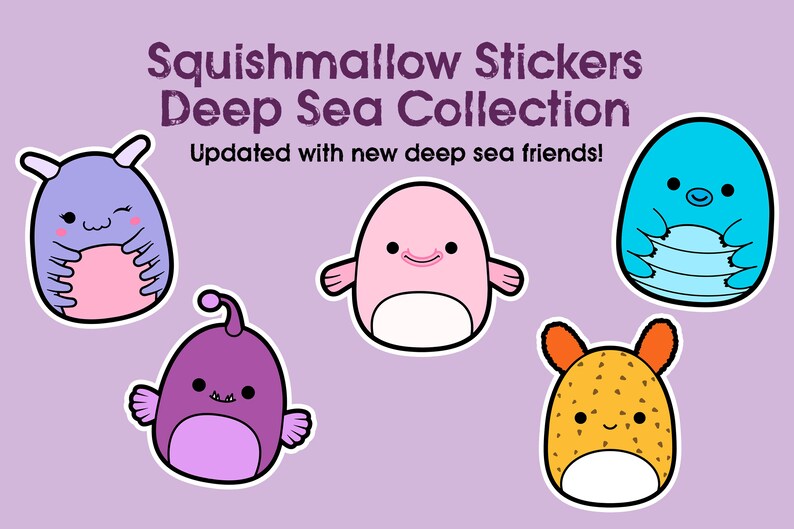 Squishmallow Sticker Pack | Deep Sea Creatures - Etsy
