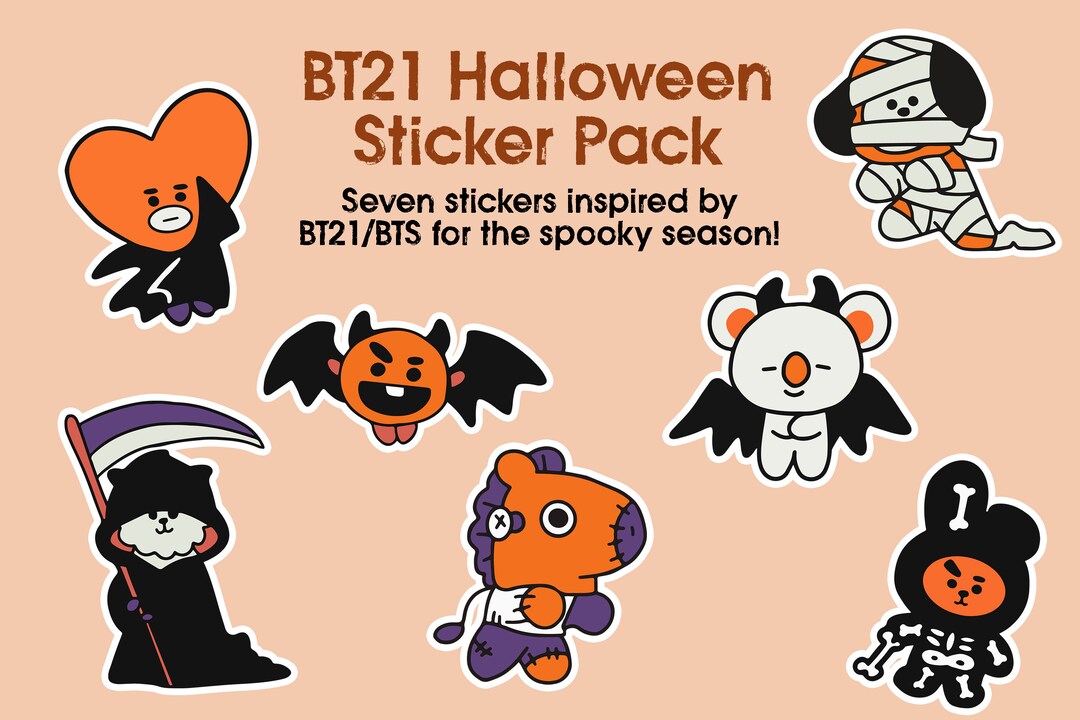 BT21/BTS Halloween Sticker Pack - Etsy