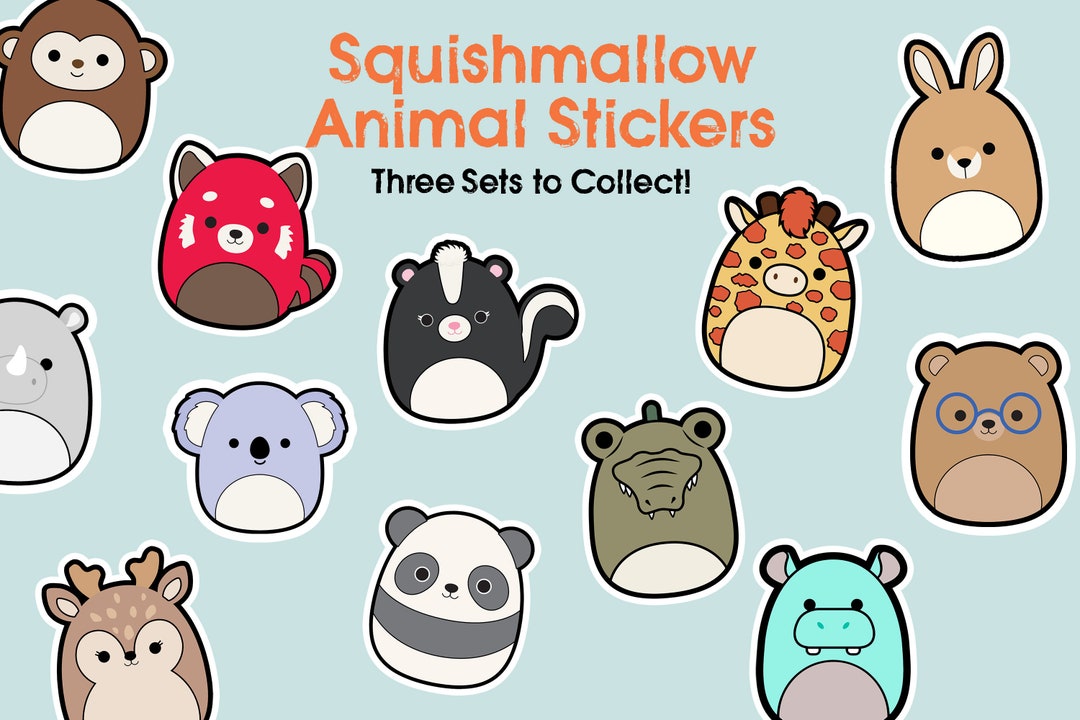Squishmallow Sticker Pack | Animal Collections - Etsy