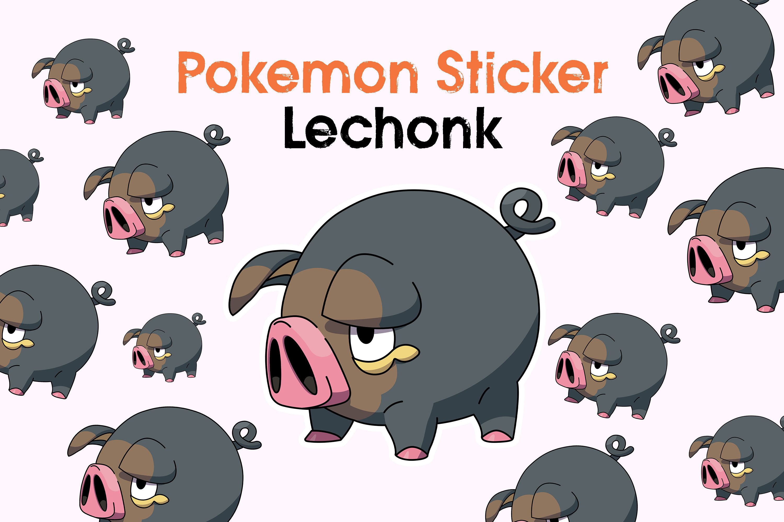 Pokemon Lechonk Sticker Pig Pokemon - Etsy
