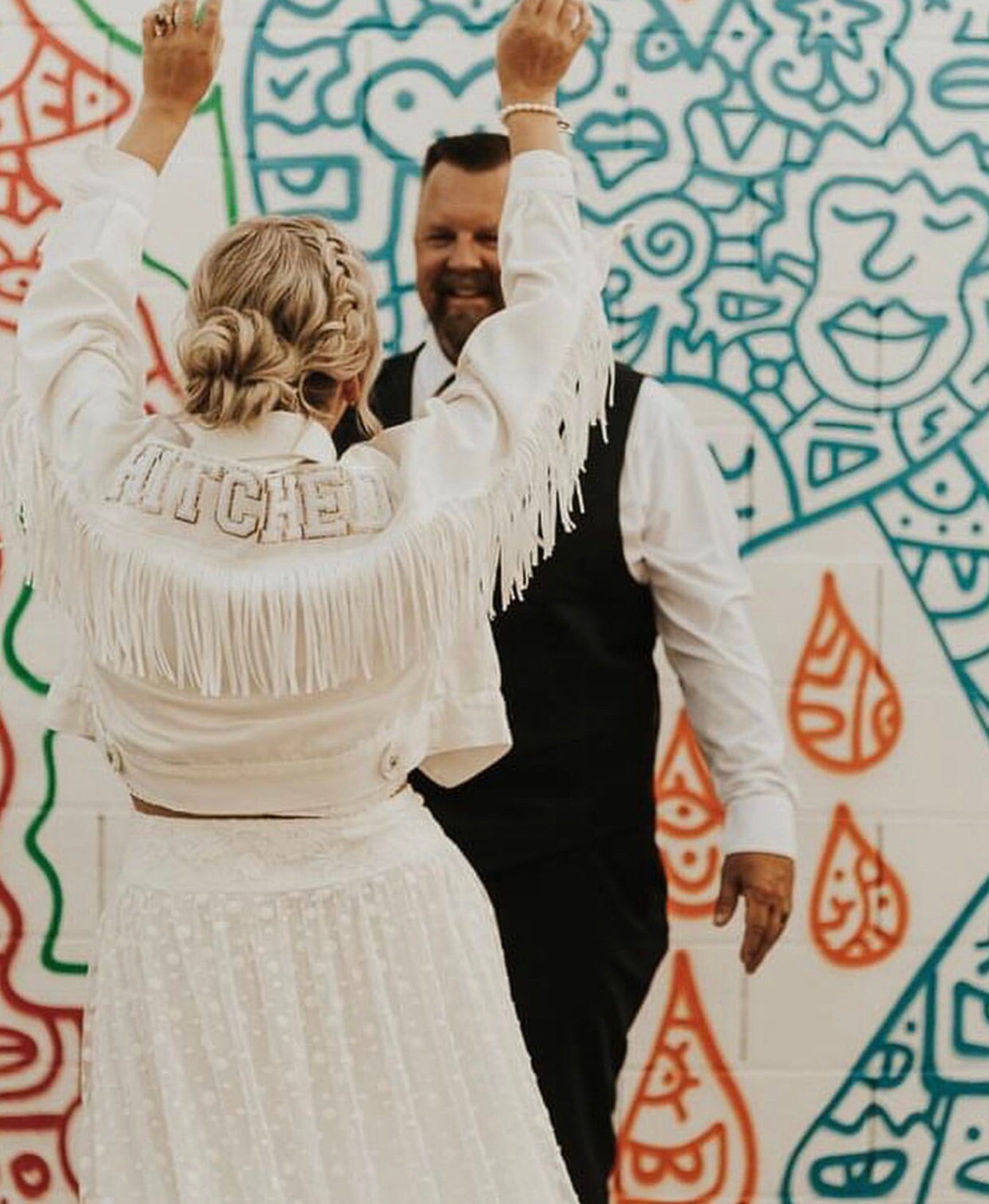 White/gold Denim Jacket | Personalized Bride Jacket | Custom Mrs. Jean ...
