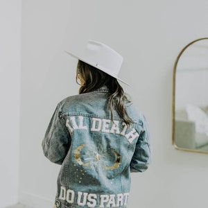 Boyfriend Fit Custom Bride Denim Jacket | Personalized Mrs. Jacket ...
