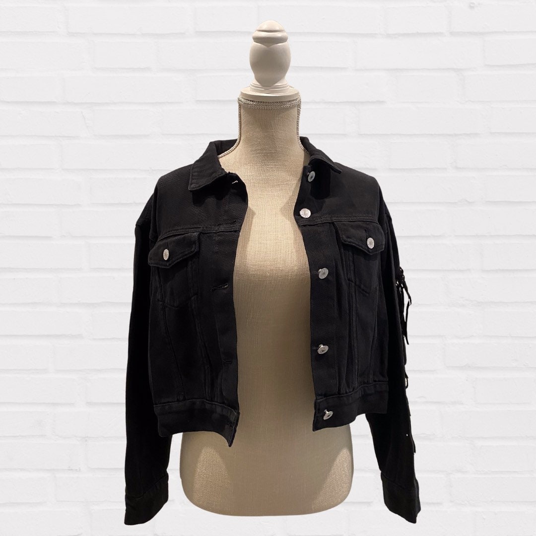 Black Rhinestone Fringe Personalized Denim Jacket Collar - Etsy