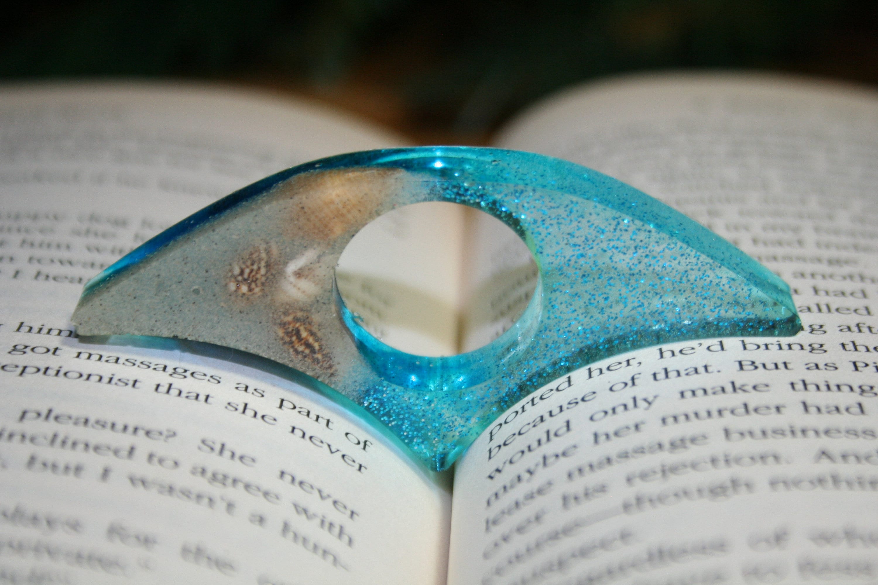 Beautifully Crafted Resin Book Holders. Blue Sandy Shells - Etsy
