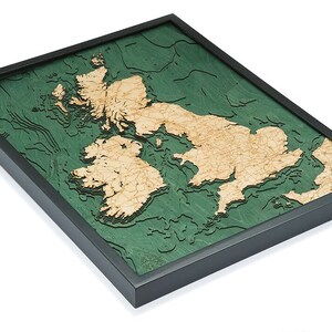 United Kingdom Wood Carved Map - Etsy