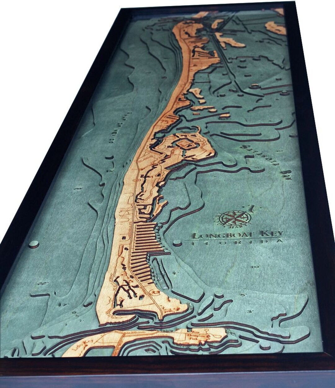 Longboat Key Wood Carved Map - Etsy