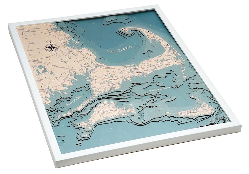 UV Printed Cape Cod Wood Carved Map - Etsy