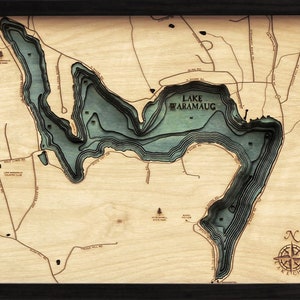 Lake Waramaug Wood Carved Map - Etsy