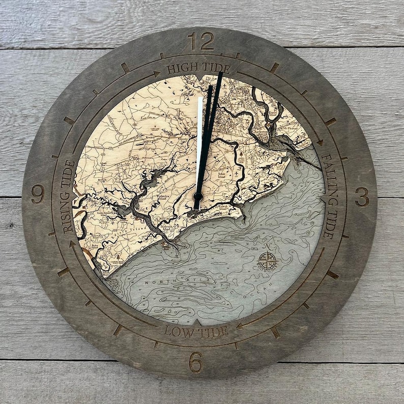 Edisto Island to Folly Beach, SC Tide & Time Clock. - Etsy