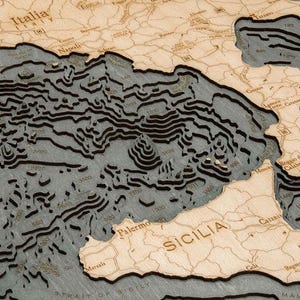 Italy Wood Carved Map - Etsy
