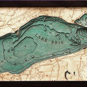Lake Erie Wood Carved Map - Etsy