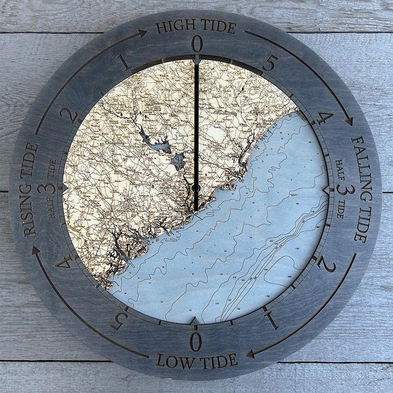 South Carolina Coast Tide Clock, 16.50" Diameter - Etsy