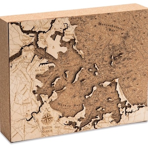 Boston Harbor Cork Map - Etsy