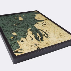 Northwest Michigan Wood Carved Map Dark Frame - Etsy