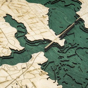 Lake Ray Hubbard, TX Wood Carved Map - Etsy