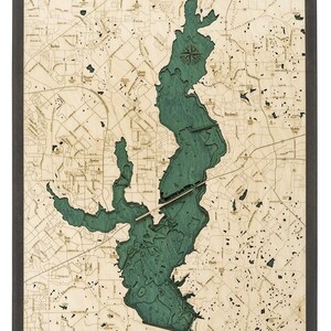 Lake Ray Hubbard, TX Wood Carved Map - Etsy