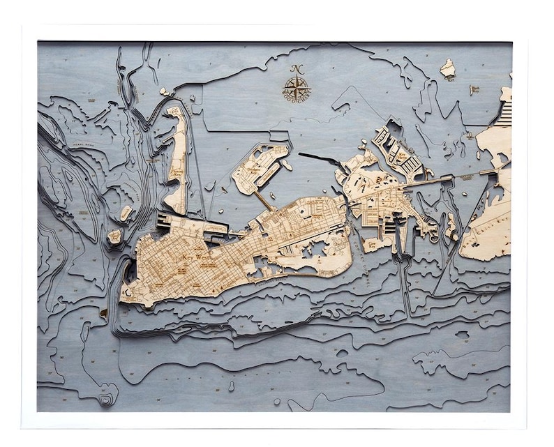 Key West Florida Wood Carved Map - Etsy