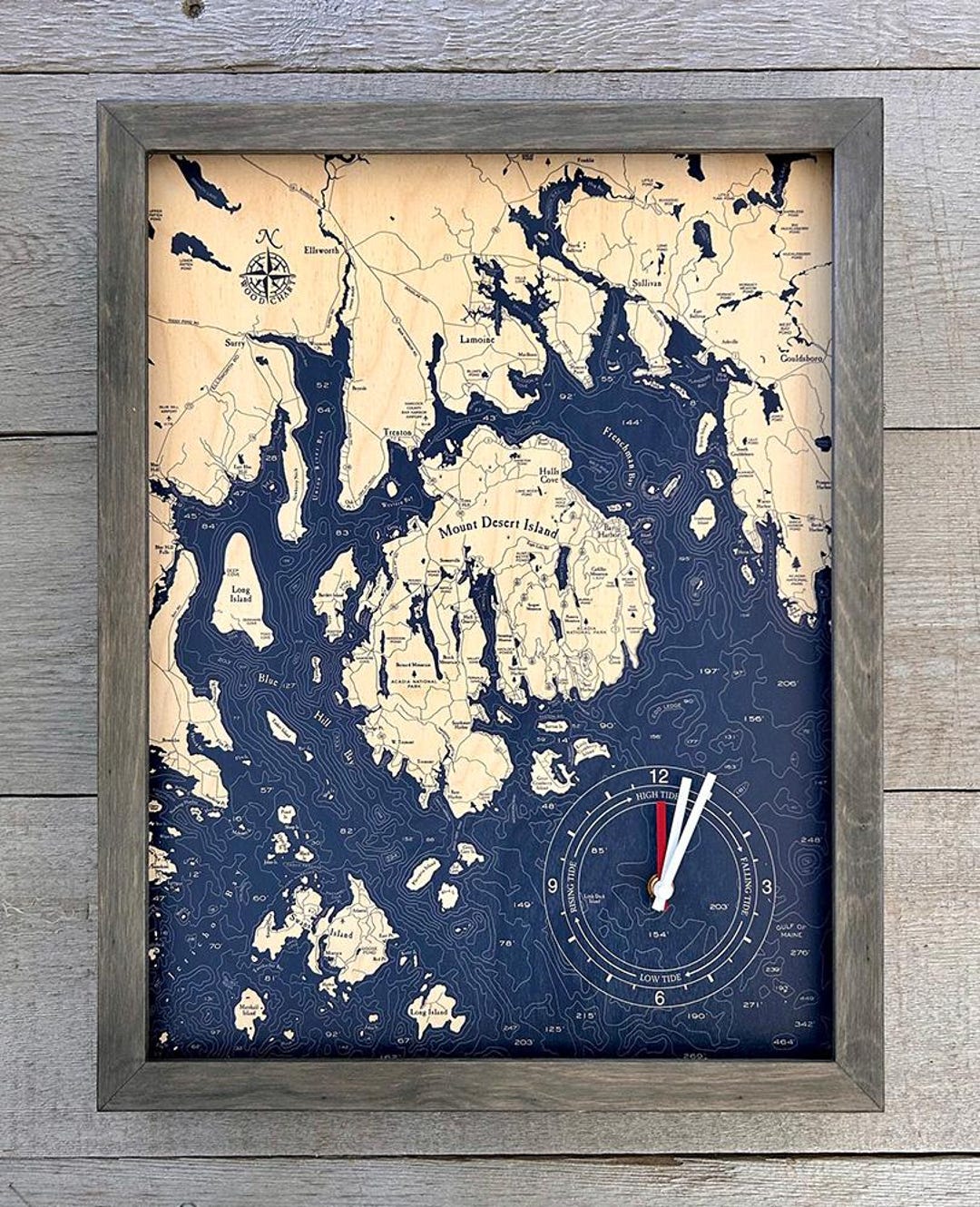 Bar Harbor Framed Tide & Time Clock - Etsy