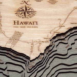 Hawaii (the Big Island) Wood Carved Map - Etsy
