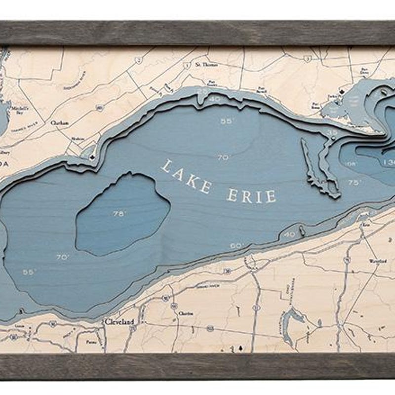 Lake Erie Map Cleveland - Etsy