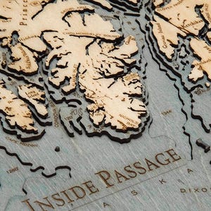 Inside Passage, AK Wood Carved Map - Etsy