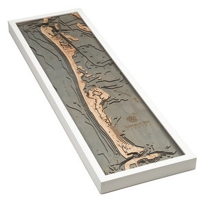 Longboat Key Wood Carved Map White Frame - Etsy