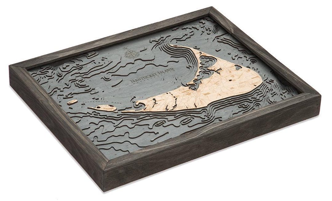 Nantucket Wood Carved Map - Etsy
