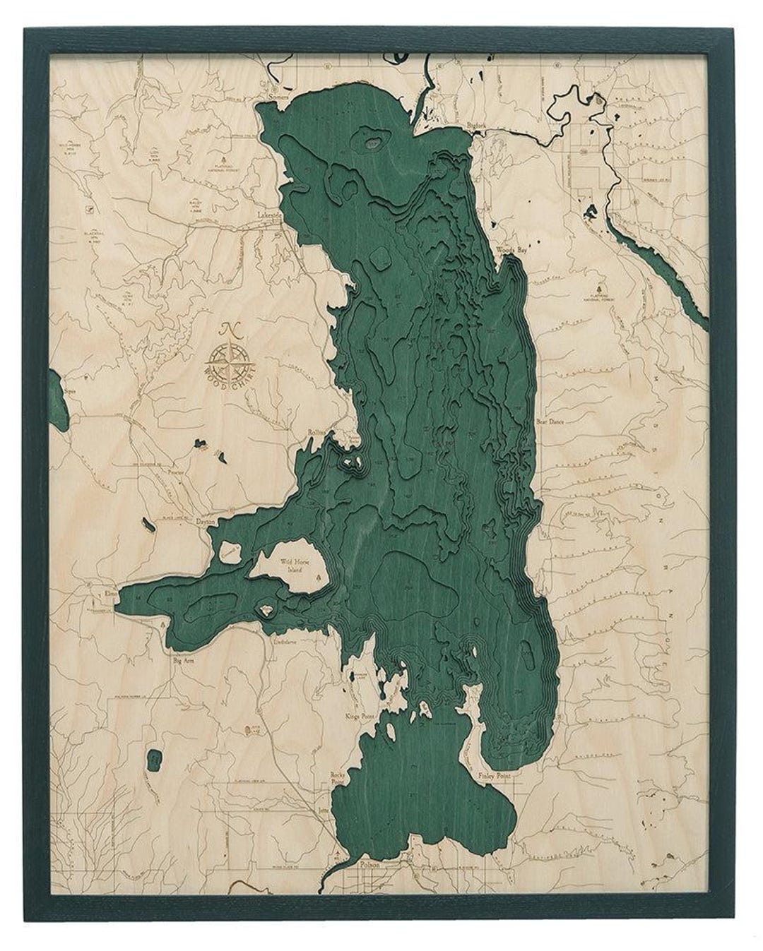 Flathead, MT Wood Carved Map - Etsy