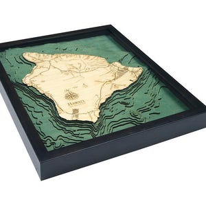 Hawaii (the Big Island) Wood Carved Map - Etsy