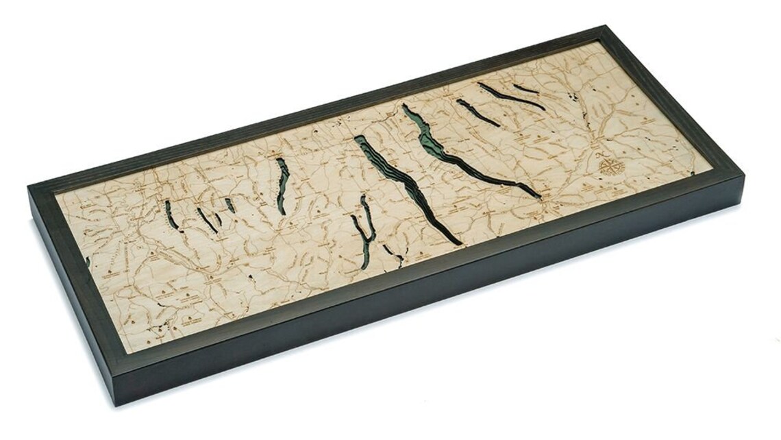 Finger Lakes NY Wood Carved Map - Etsy