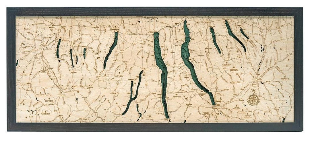 Finger Lakes, NY Wood Carved Map - Etsy