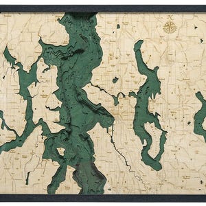 Seattle, WA Wood Carved Map - Etsy