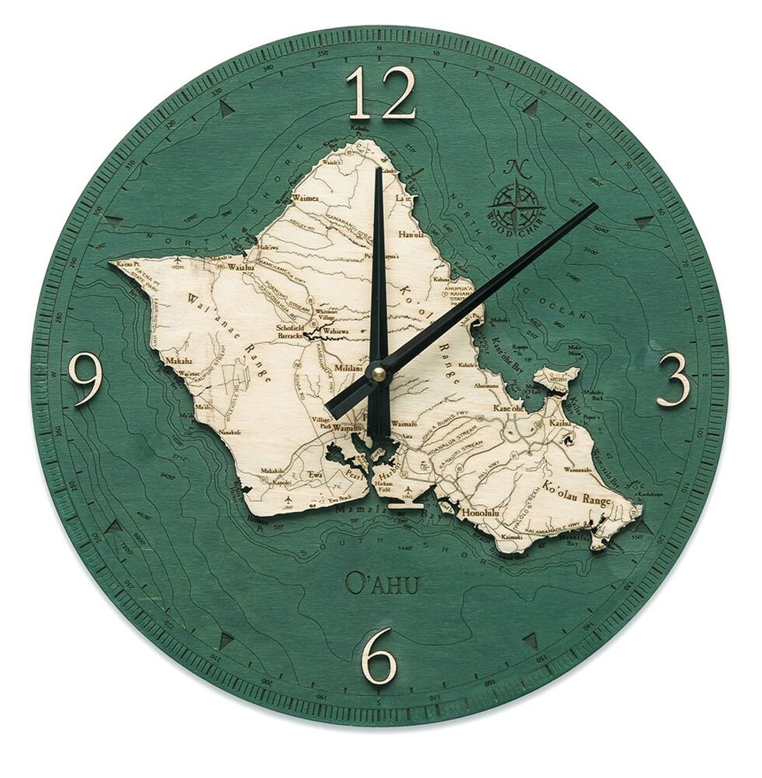 Oahu HI Clock, 12" Diameter - Etsy