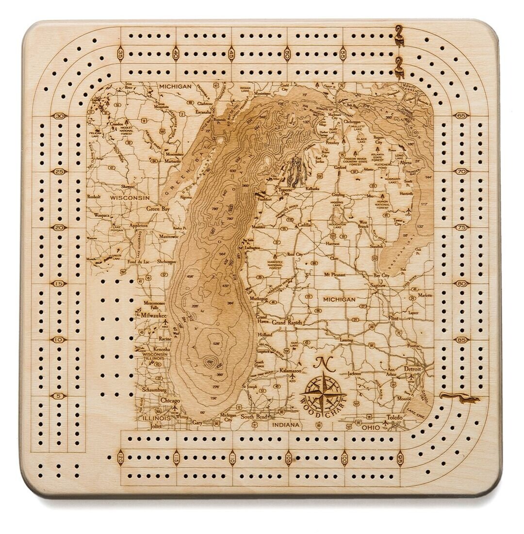 Lake Michigan Cribbage Board - Etsy