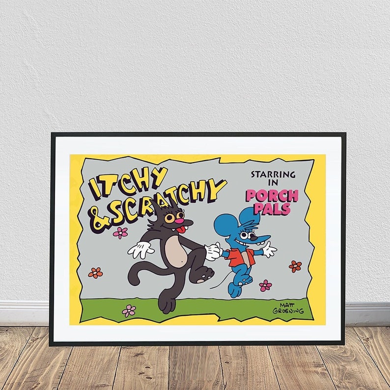 Itchy and Scratchy Porch Pals Poster 24 X 36 - Etsy