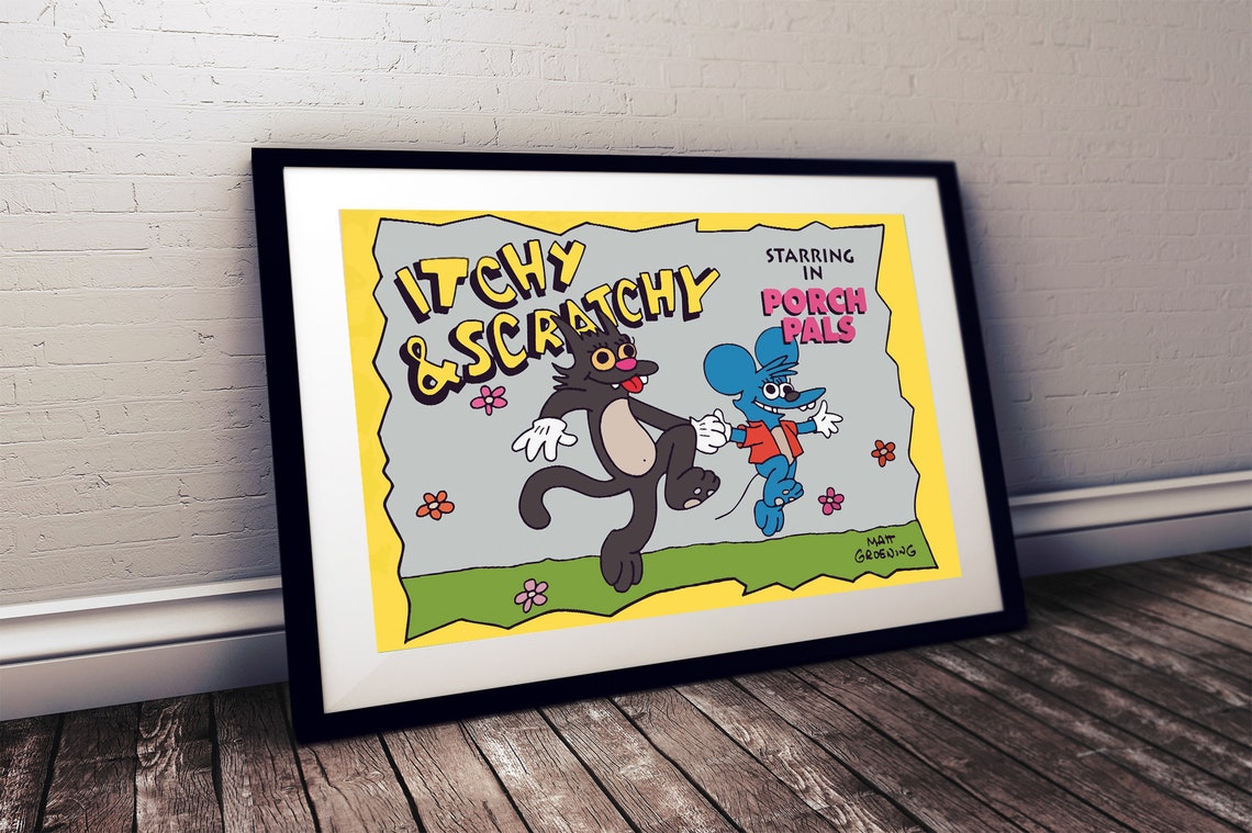 Itchy and Scratchy Porch Pals Poster 24 x 36 | Etsy