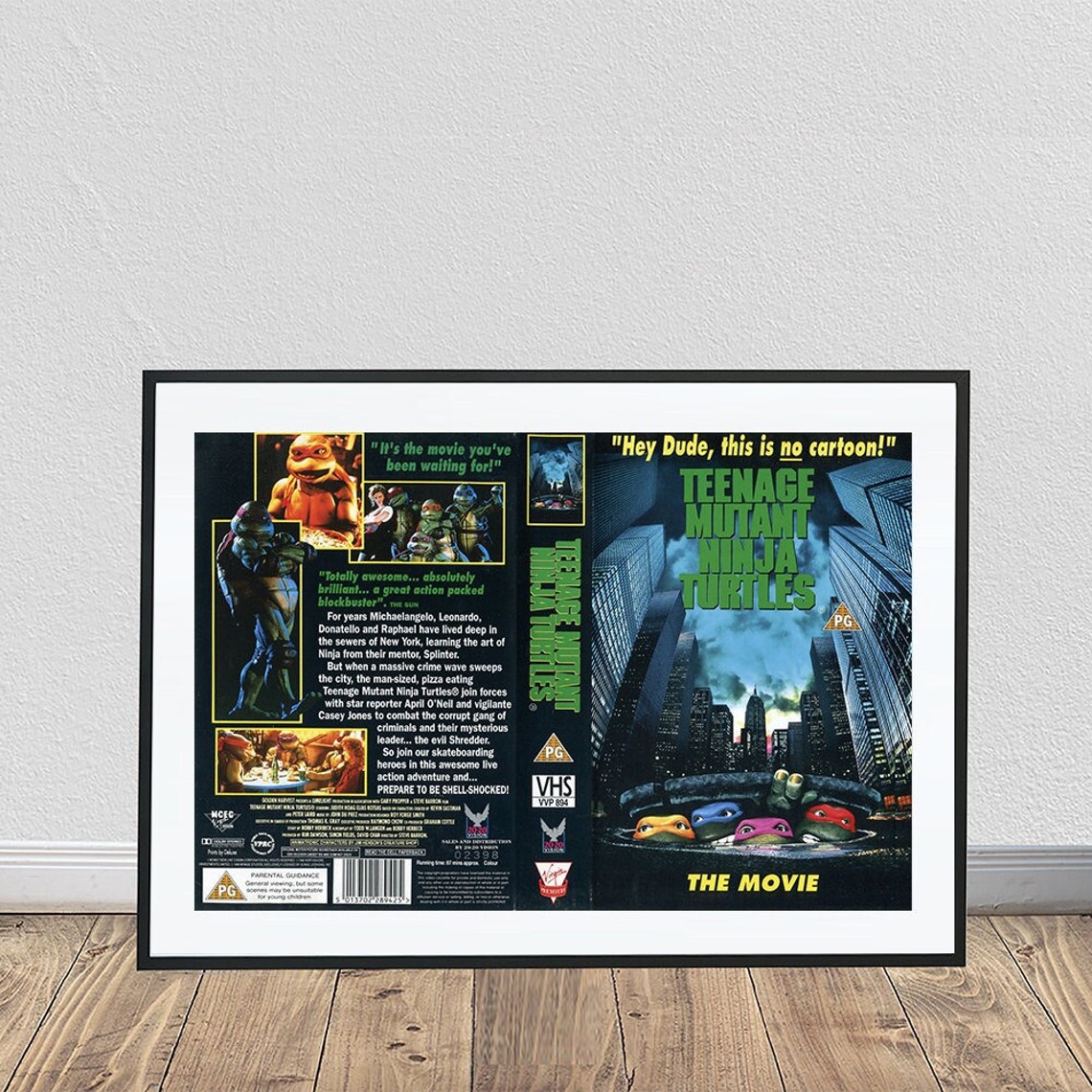 Teenage Mutant Ninja Turtles 1990 VHS Movie Poster 24 X - Etsy
