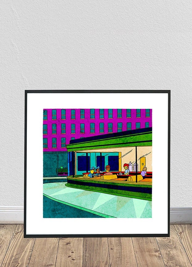 Edward Hopper Nighthawks Simpsons